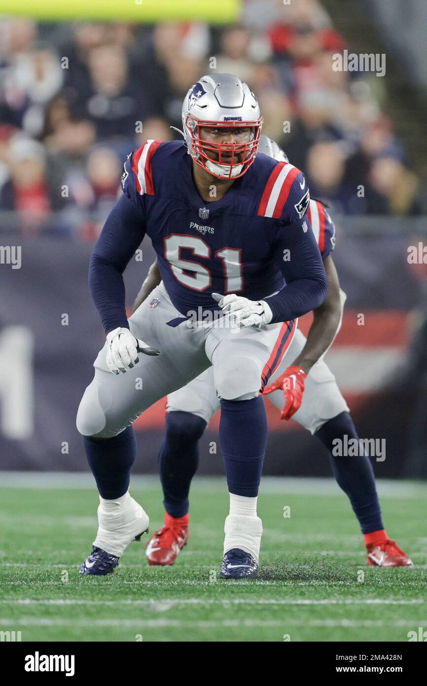 New England Patriots tackle Marcus Cannon (61) blocks during the first ...