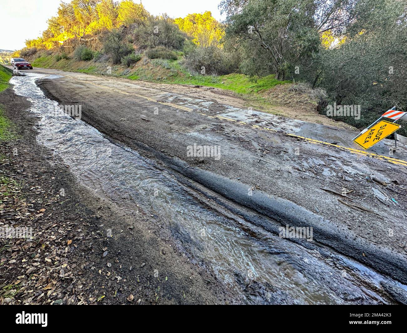 Santa Barbara, California, U.S.A. 14th Jan, 2023. Stage Coach Road in ...