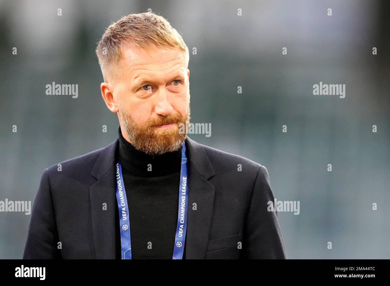 Chelsea's head coach Graham Potter walks on the pitch before the ...