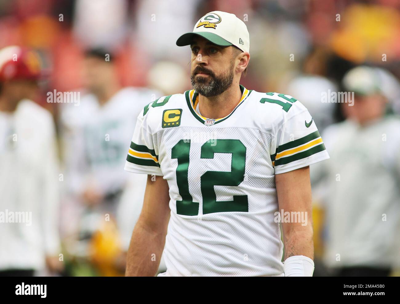 Green Bay Packers quarterback Aaron Rodgers (12) pictured after an NFL ...