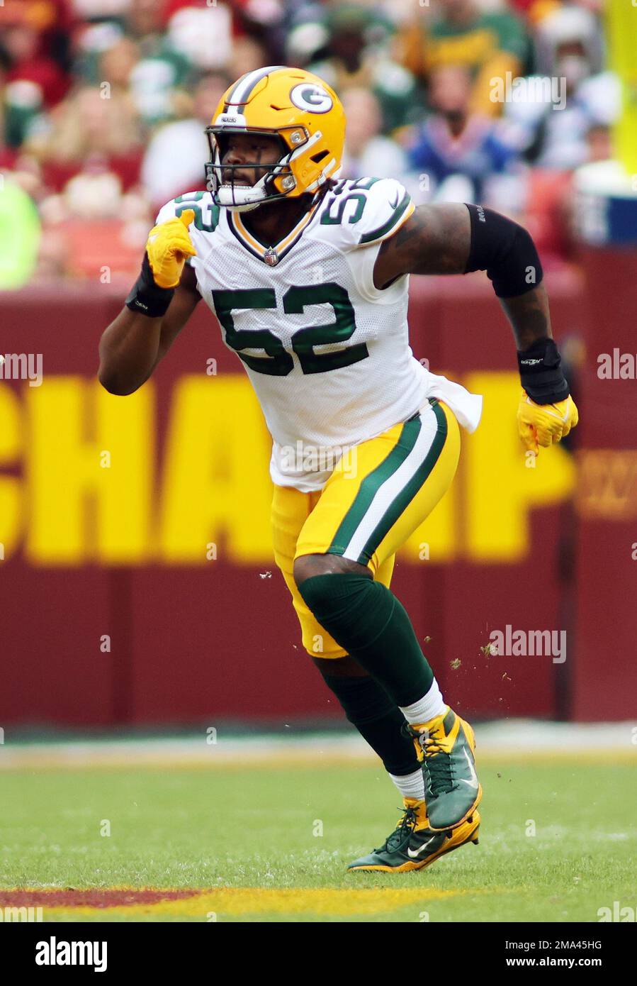 Green Bay Packers linebacker Rashan Gary (52) runs during an NFL ...