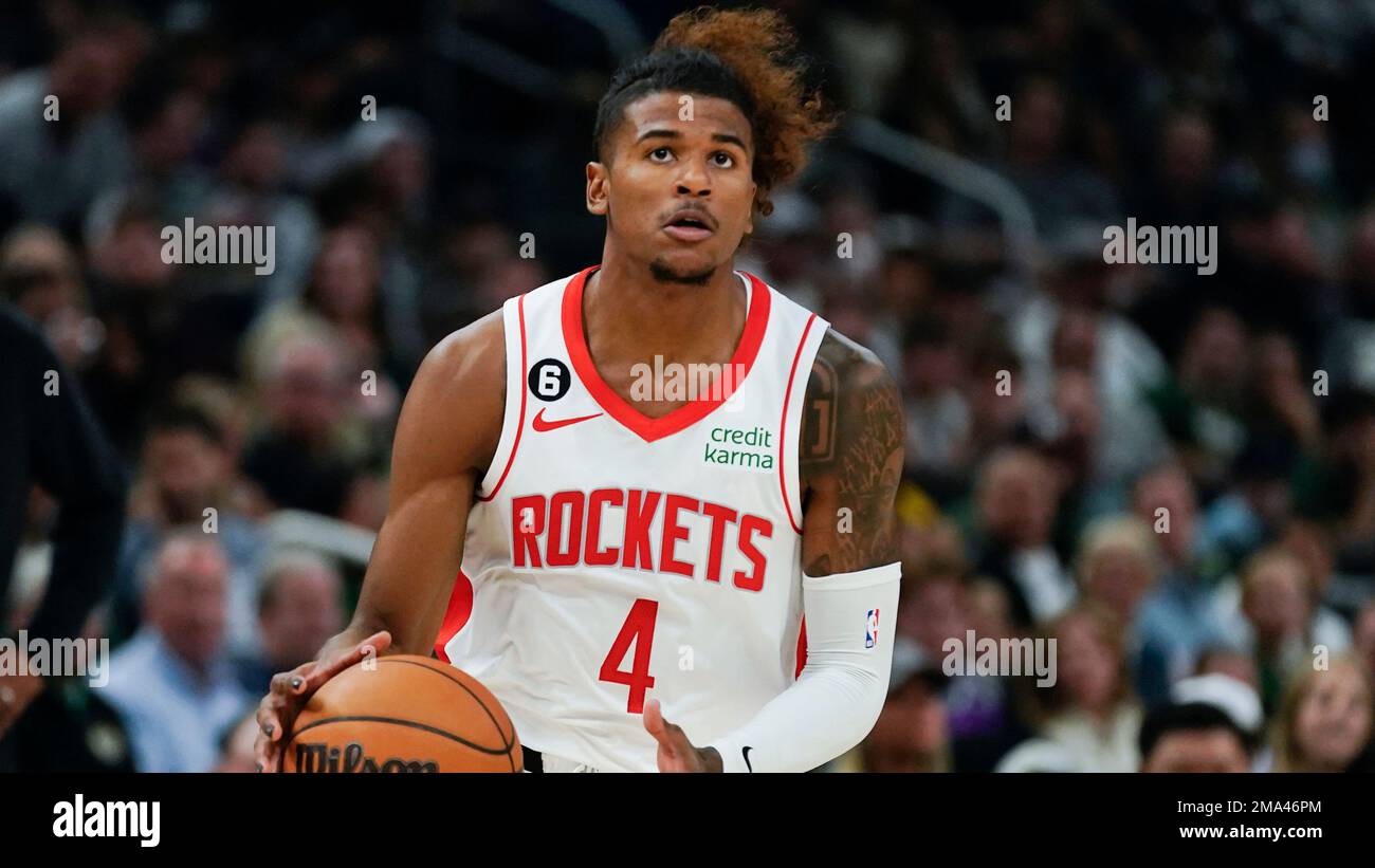 Houston Rockets' Jalen Green during the first half of an NBA basketball ...