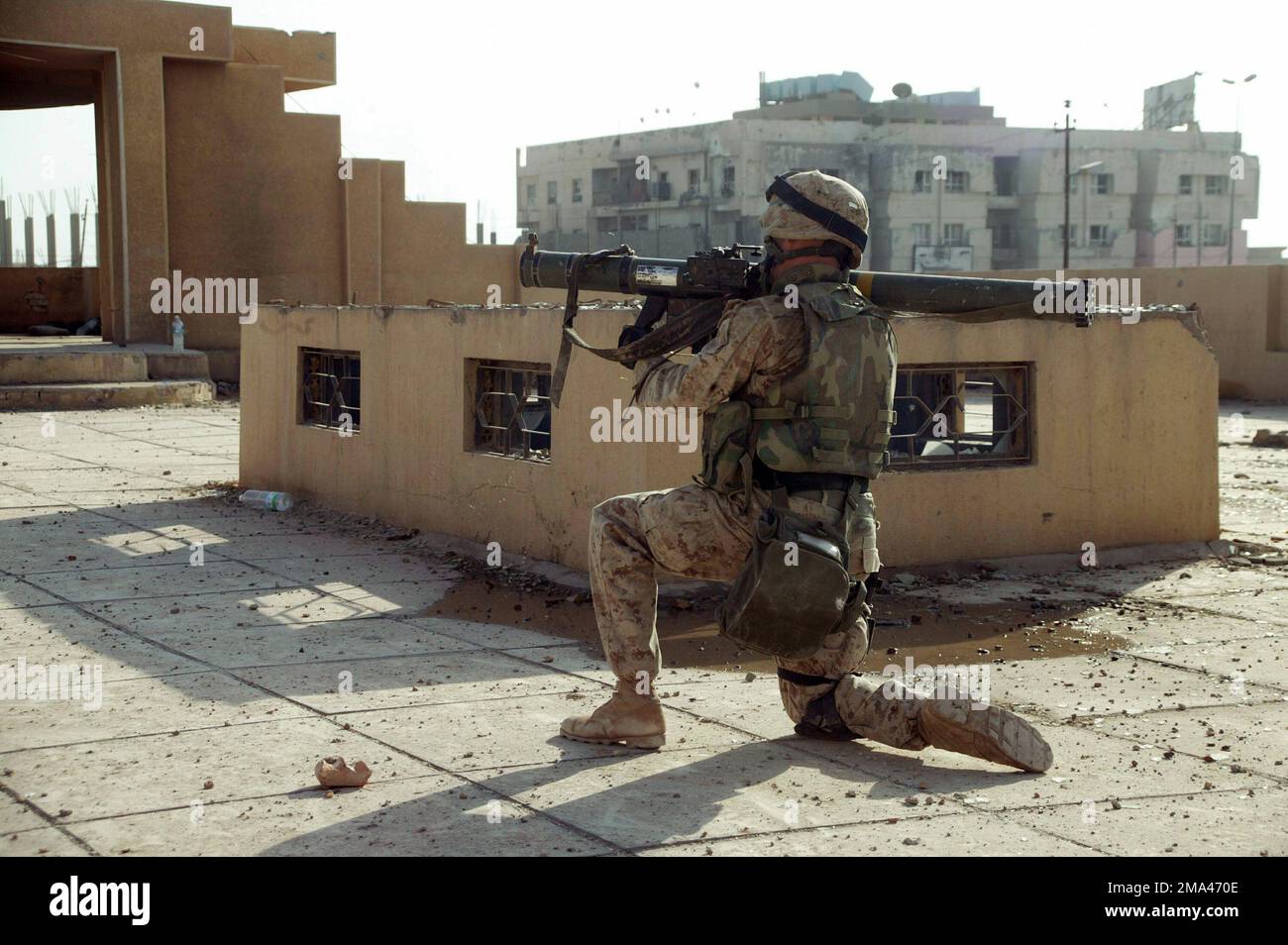 A US Marine Corps (USMC) troop with the 1ST Battalion, 8th Marines ...