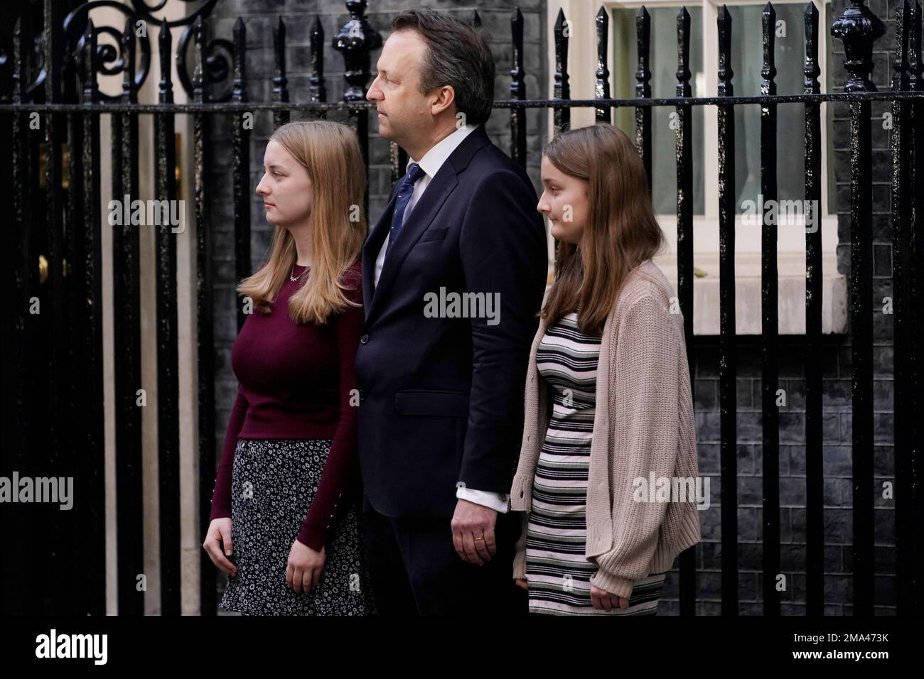 Liz Truss' husband Hugh O'Leary, centre, and daughters Frances and ...