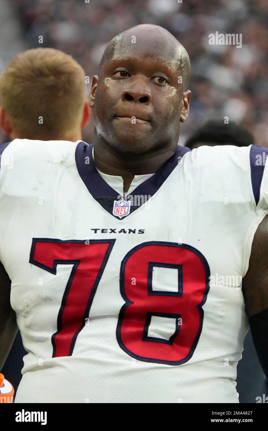 Houston Texans offensive tackle Laremy Tunsil (78) in between plays ...