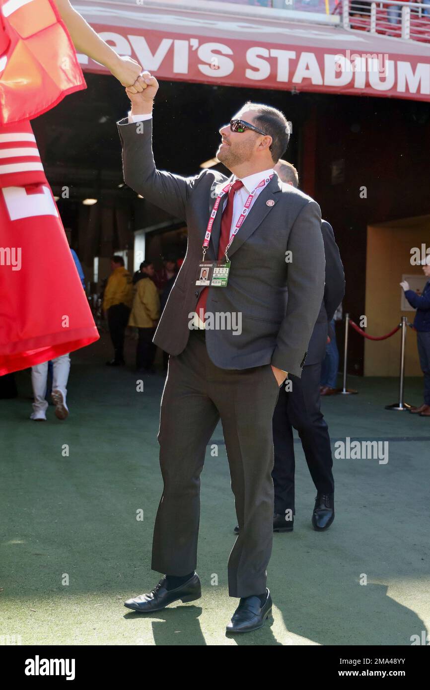 San Francisco 49ers CEO Jed York fist bumps a fan before an NFL ...