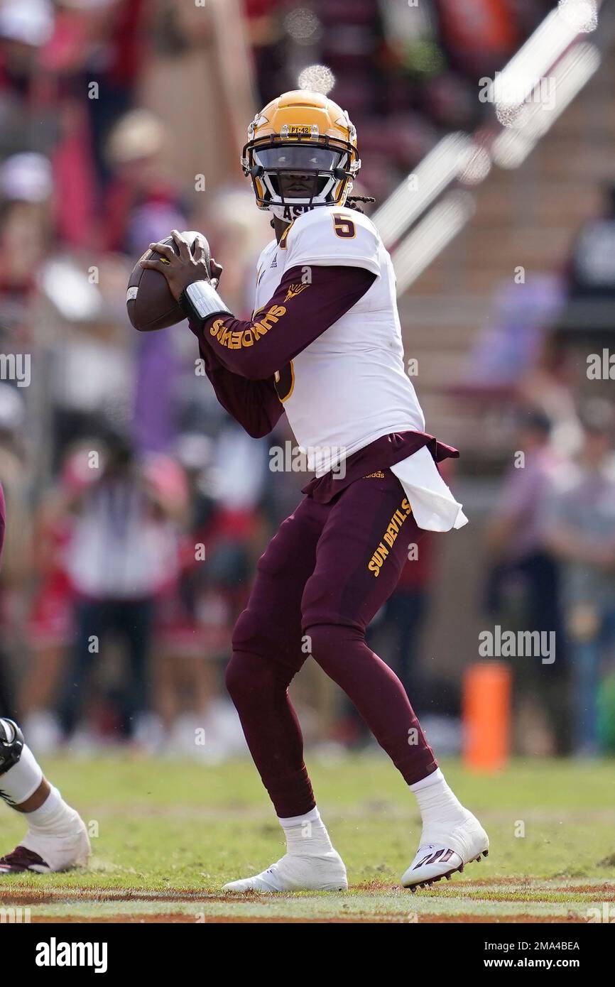 Arizona State quarterback Emory Jones (5) during an NCAA college ...