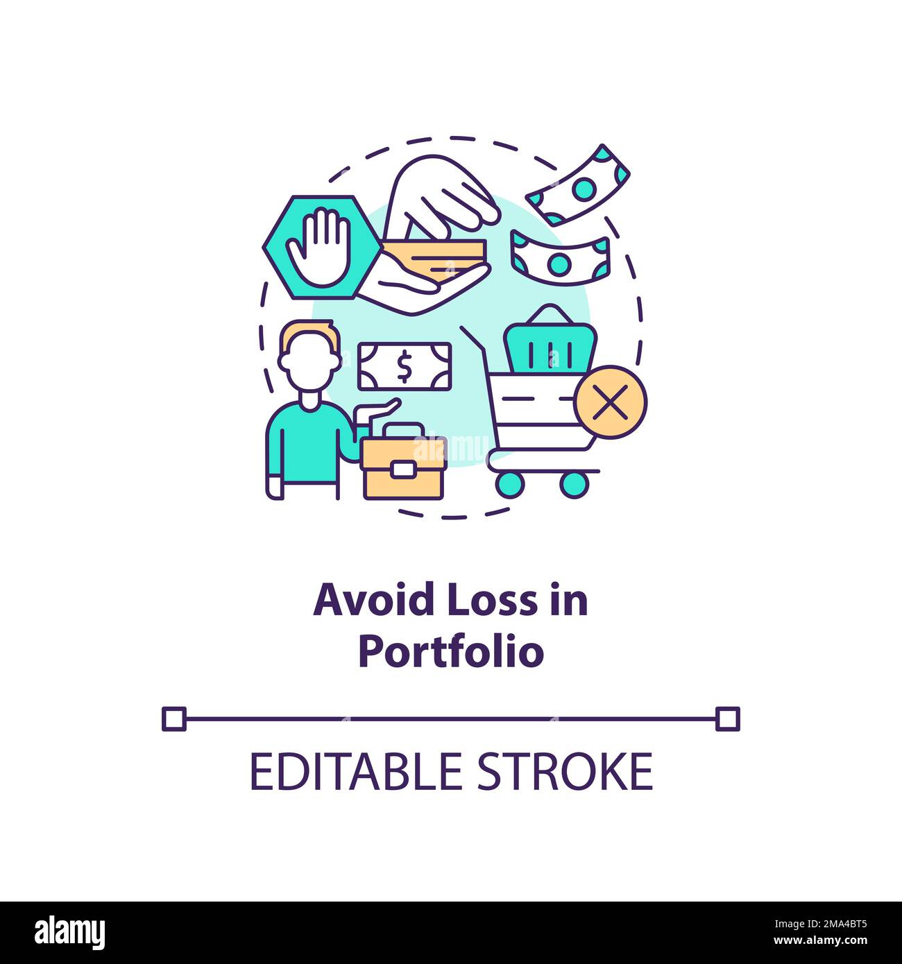 Avoid loss in portfolio concept icon Stock Vector Image & Art - Alamy