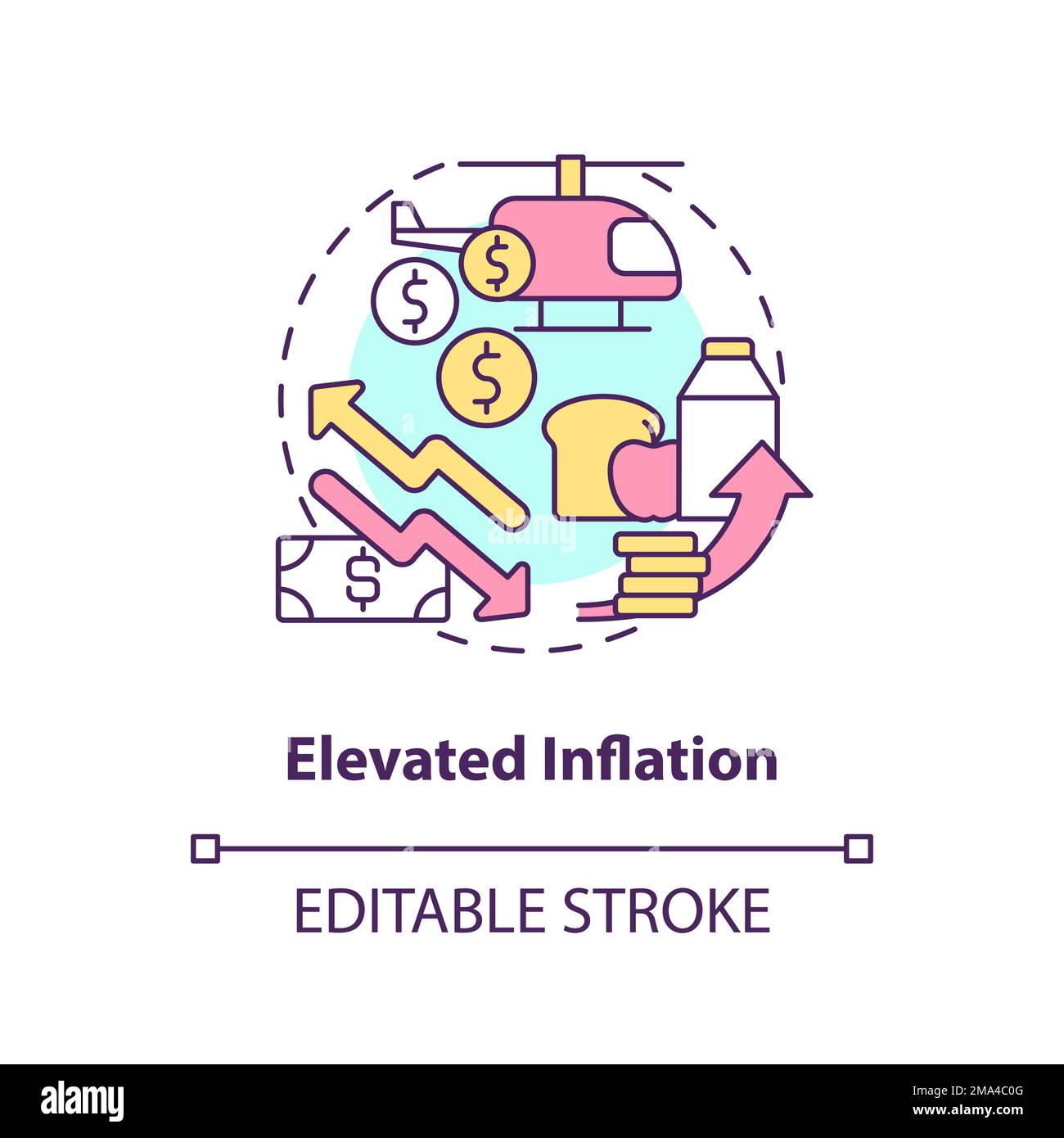 Elevated inflation concept icon Stock Vector Image & Art - Alamy