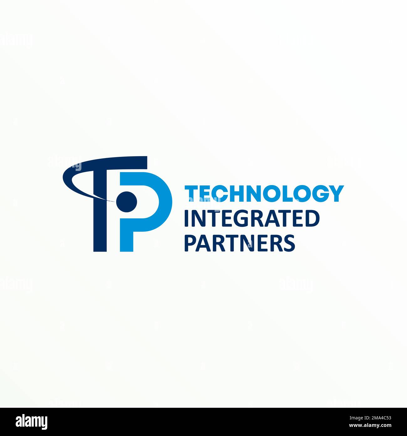 Simple letter or word TIP swoosh sans serif Font with technology ...