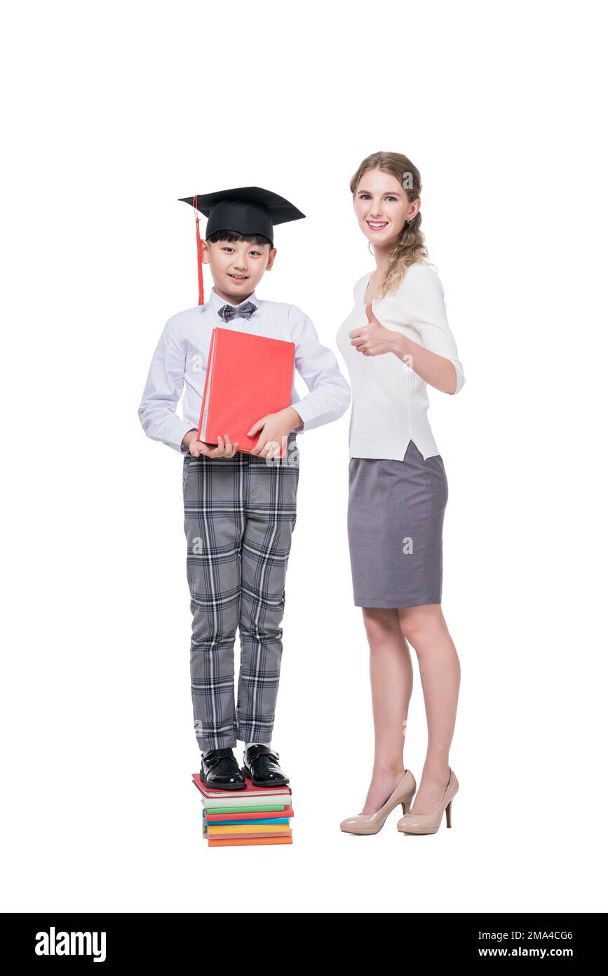 Graduated from elementary school students and the teachers Stock Photo ...