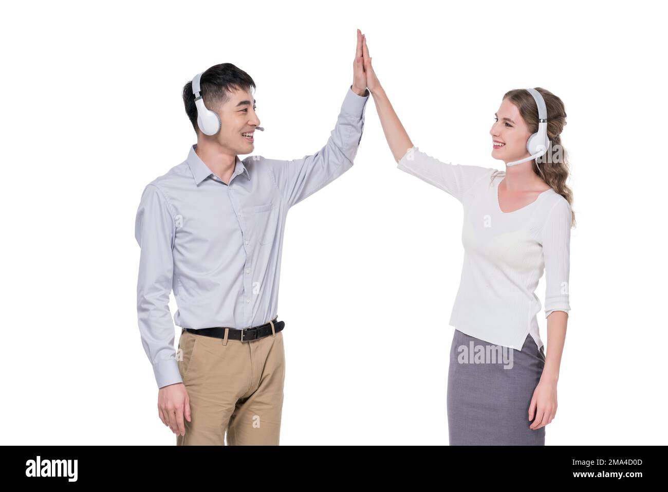 Happy business team clapping Cut Out Stock Images & Pictures - Alamy