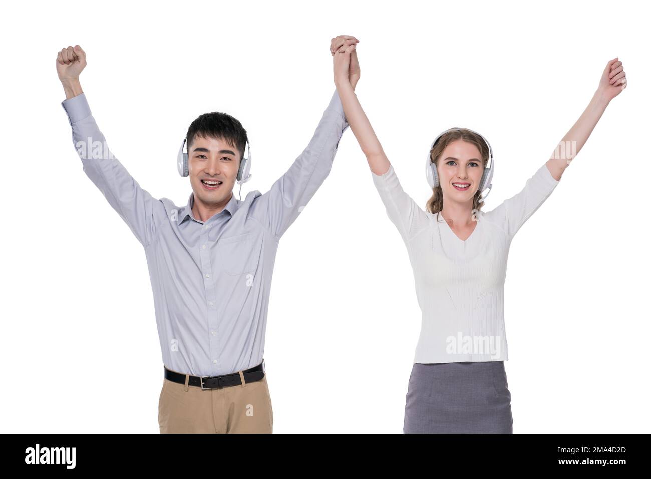Two men women training Cut Out Stock Images & Pictures - Alamy