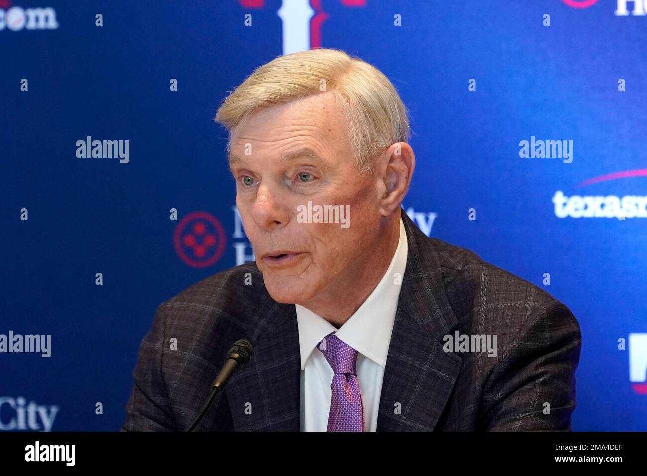 Texas Rangers baseball club primary owner Ray Davis, responds to ...
