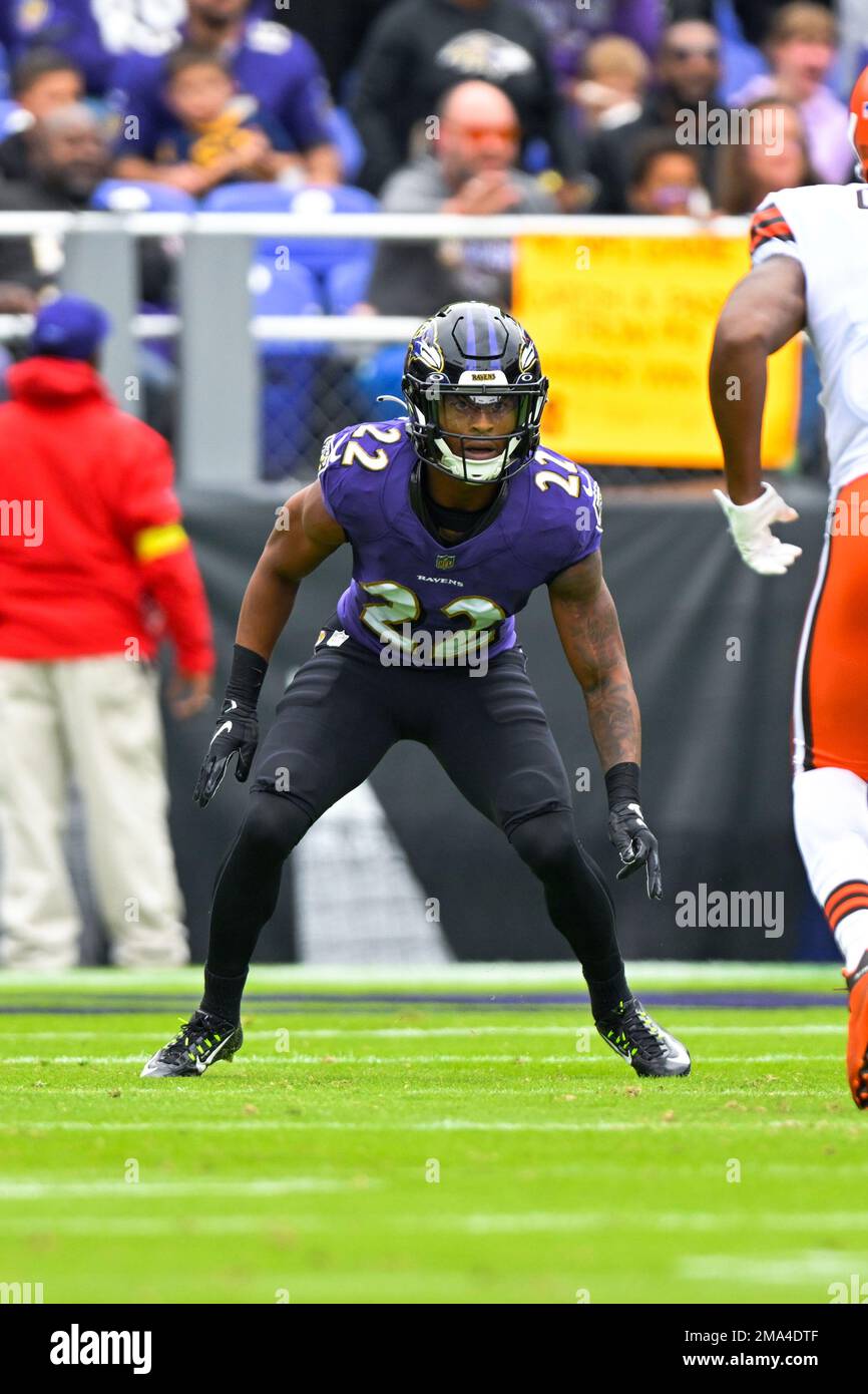 Baltimore Ravens cornerback Damarion Williams (22) in action during the ...