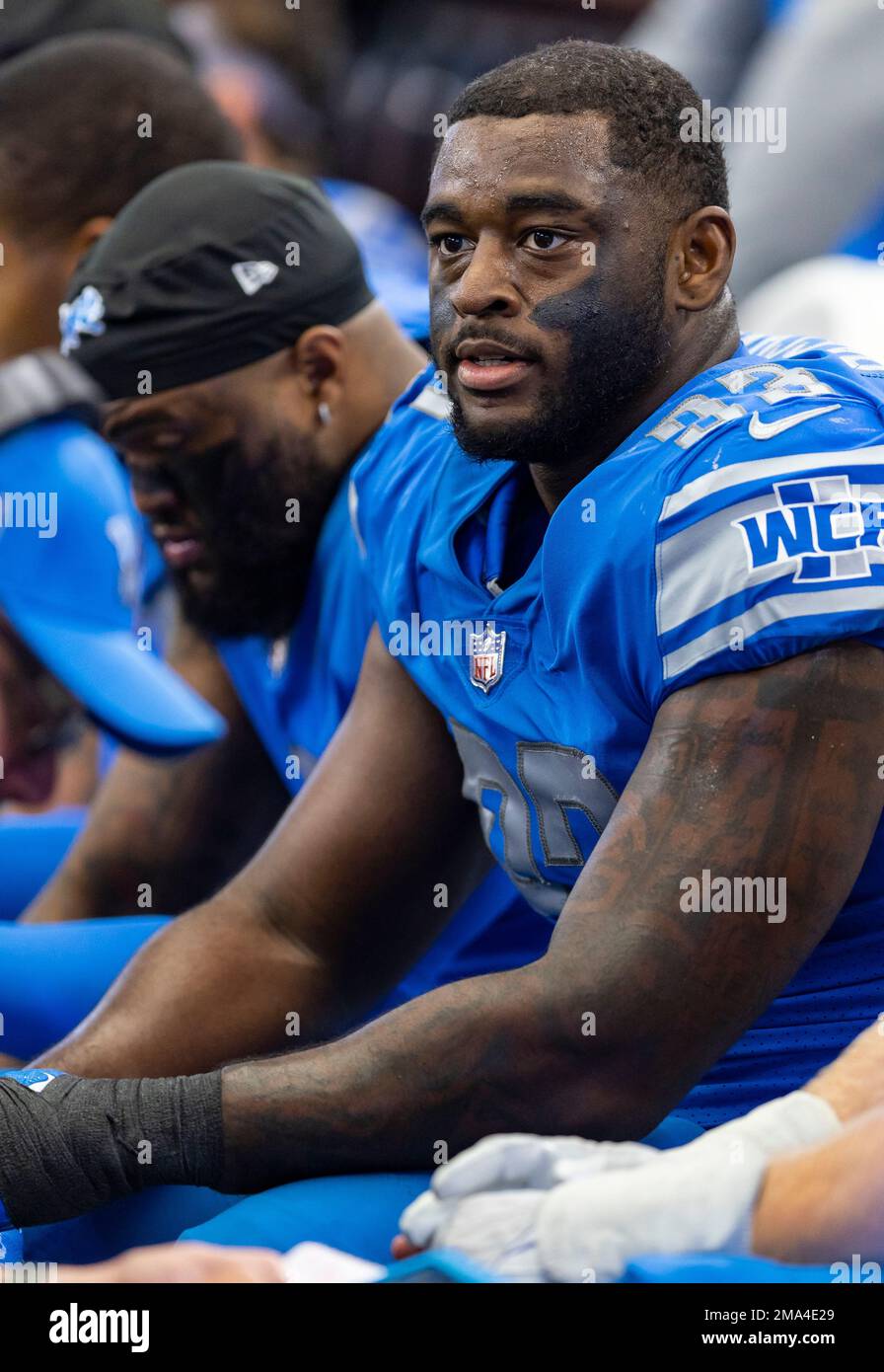 Detroit Lions defensive end Josh Paschal (93) is seen during an NFL ...