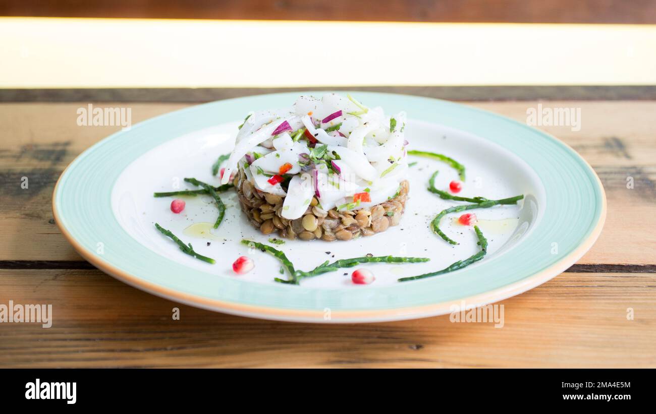 Calamari ceviche. The cebiche or ceviche is a dish consisting of fish ...