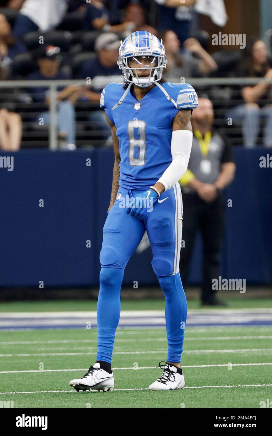 Detroit Lions wide receiver Josh Reynolds walks off the field during ...