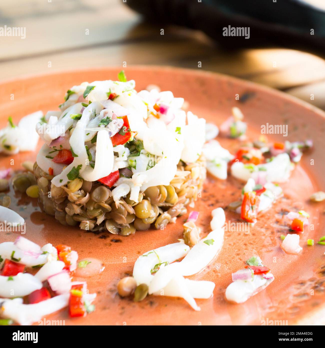 Calamari ceviche. The cebiche or ceviche is a dish consisting of fish ...