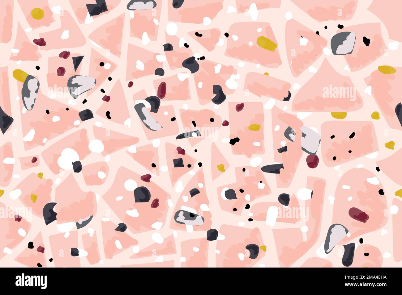 Terrazzo seamless pattern background vector in coral pink Stock Vector ...