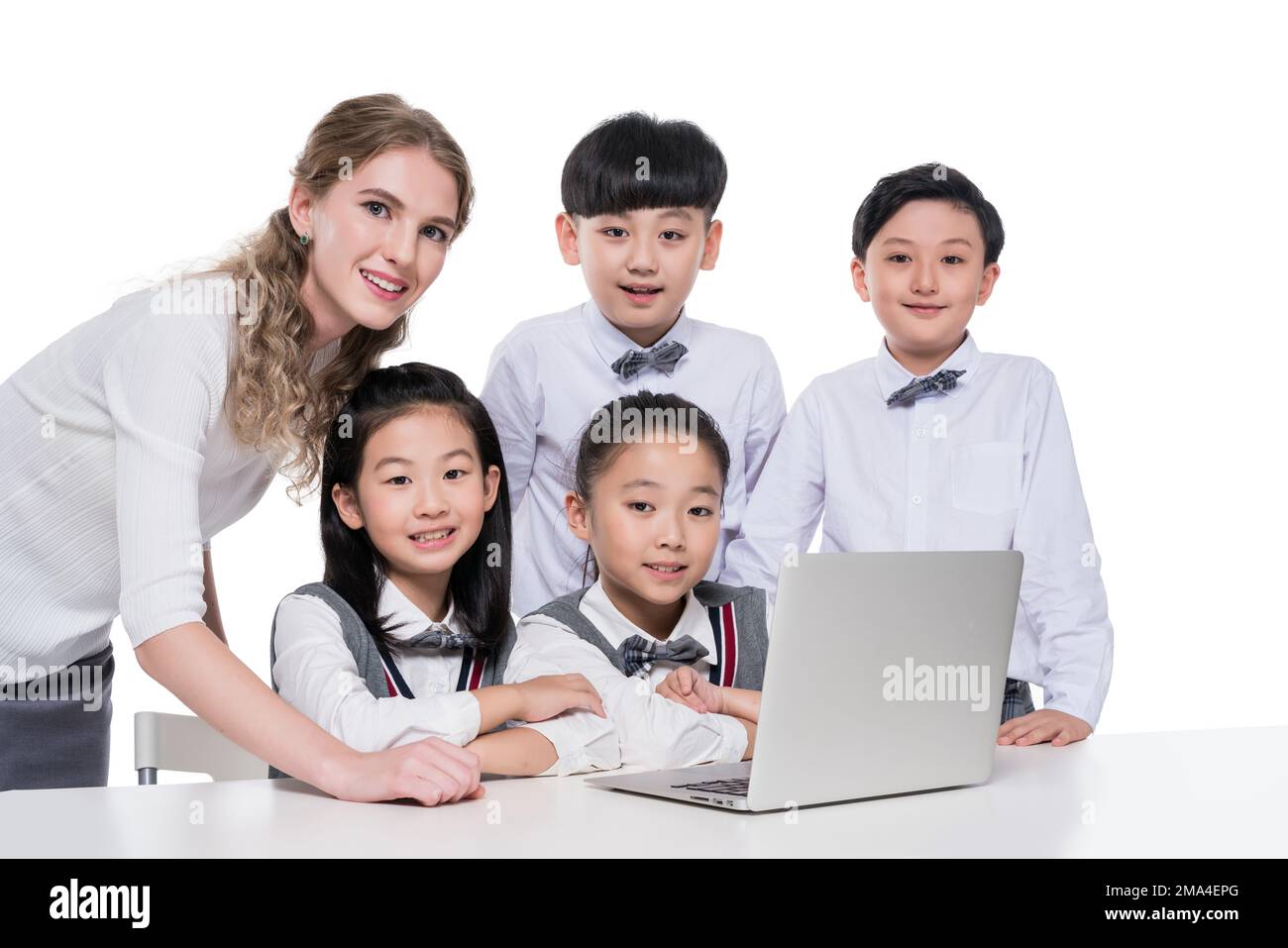The teacher guiding students learning Stock Photo - Alamy