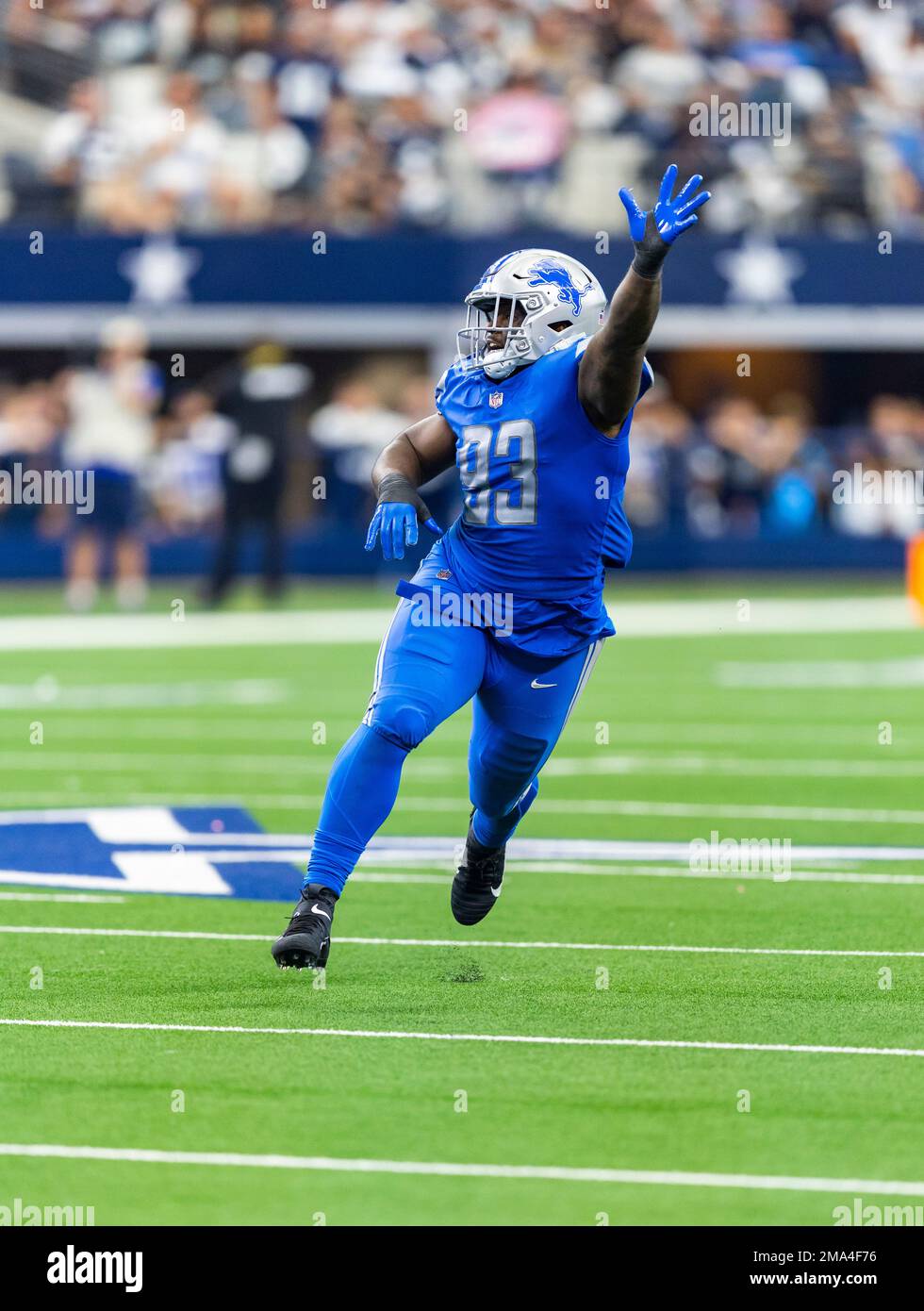 Detroit Lions defensive end Josh Paschal (93) is seen during an NFL ...