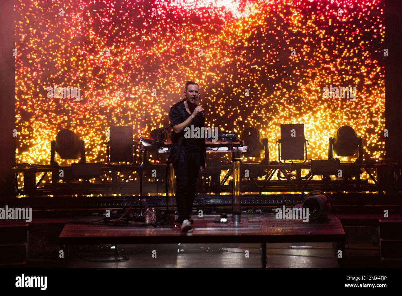 Tyrone Lindqvist of Rufus Du Sol perform on Sunday, Oct. 23, 2022, in ...