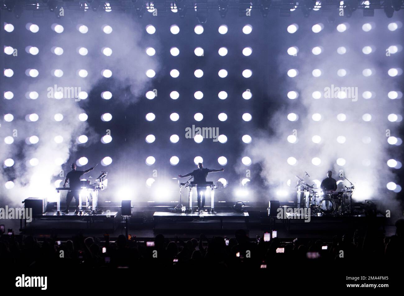 Jon George, from left, Tyrone Lindqvist, and James Hunt of Rufus Du Sol ...