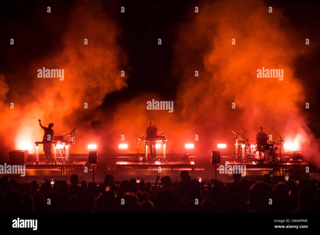 Jon George, from left, Tyrone Lindqvist, and James Hunt of Rufus Du Sol ...