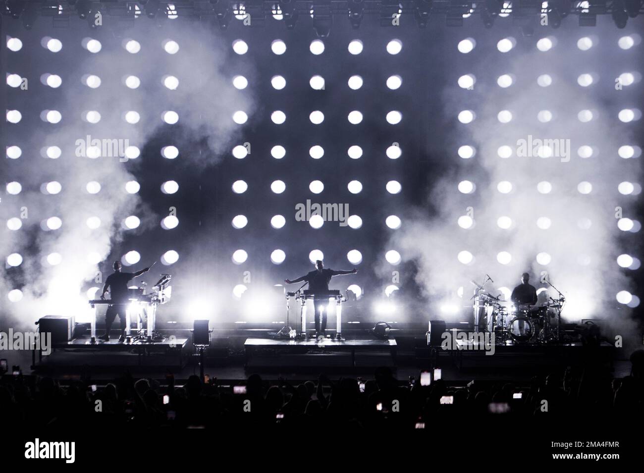 Jon George, from left, Tyrone Lindqvist, and James Hunt of Rufus Du Sol ...