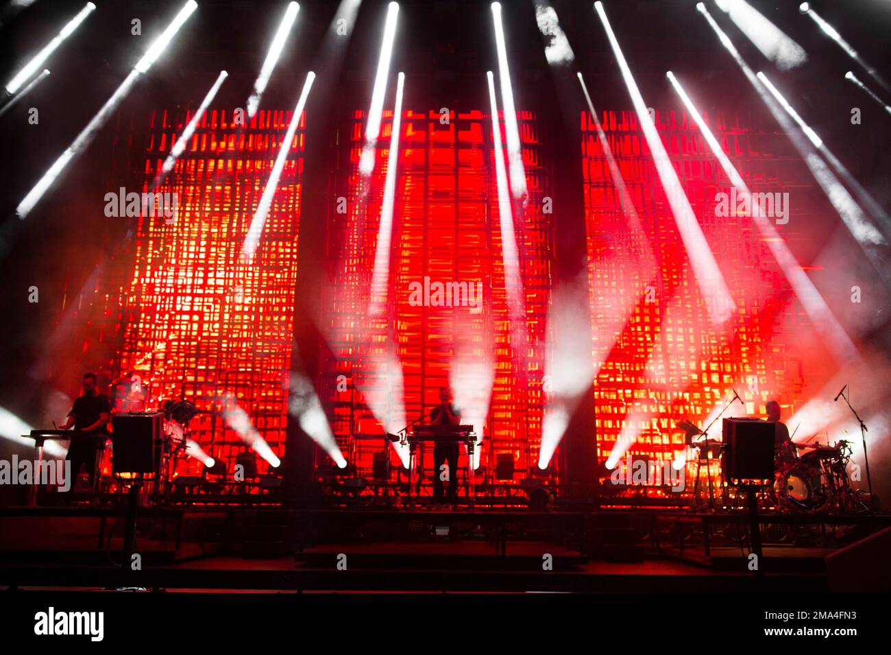 Jon George, from left, Tyrone Lindqvist, and James Hunt of Rufus Du Sol ...