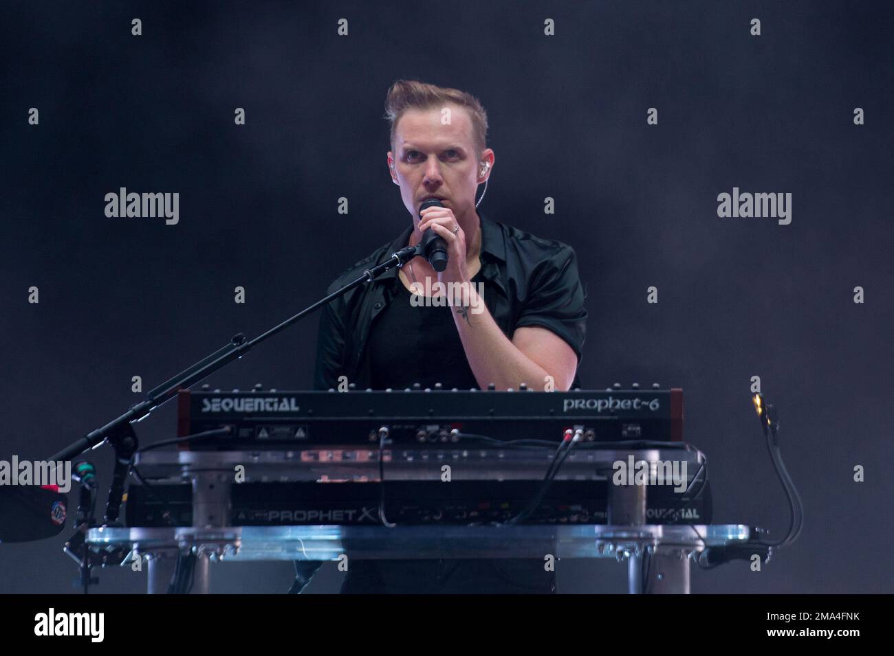 Tyrone Lindqvist of Rufus Du Sol perform on Sunday, Oct. 23, 2022, in ...