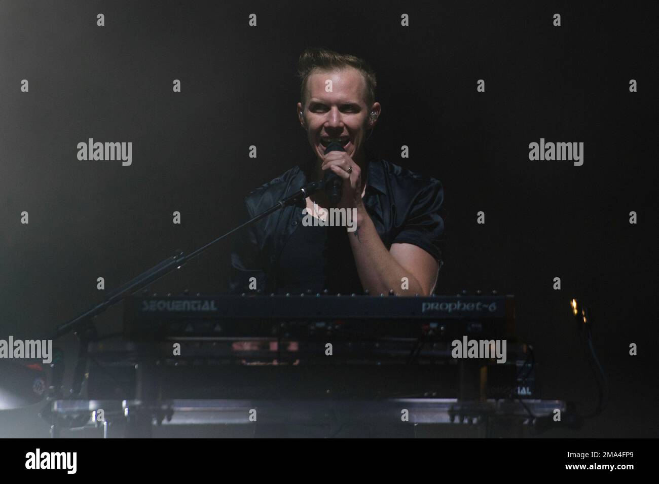Tyrone Lindqvist of Rufus Du Sol perform on Sunday, Oct. 23, 2022, in ...