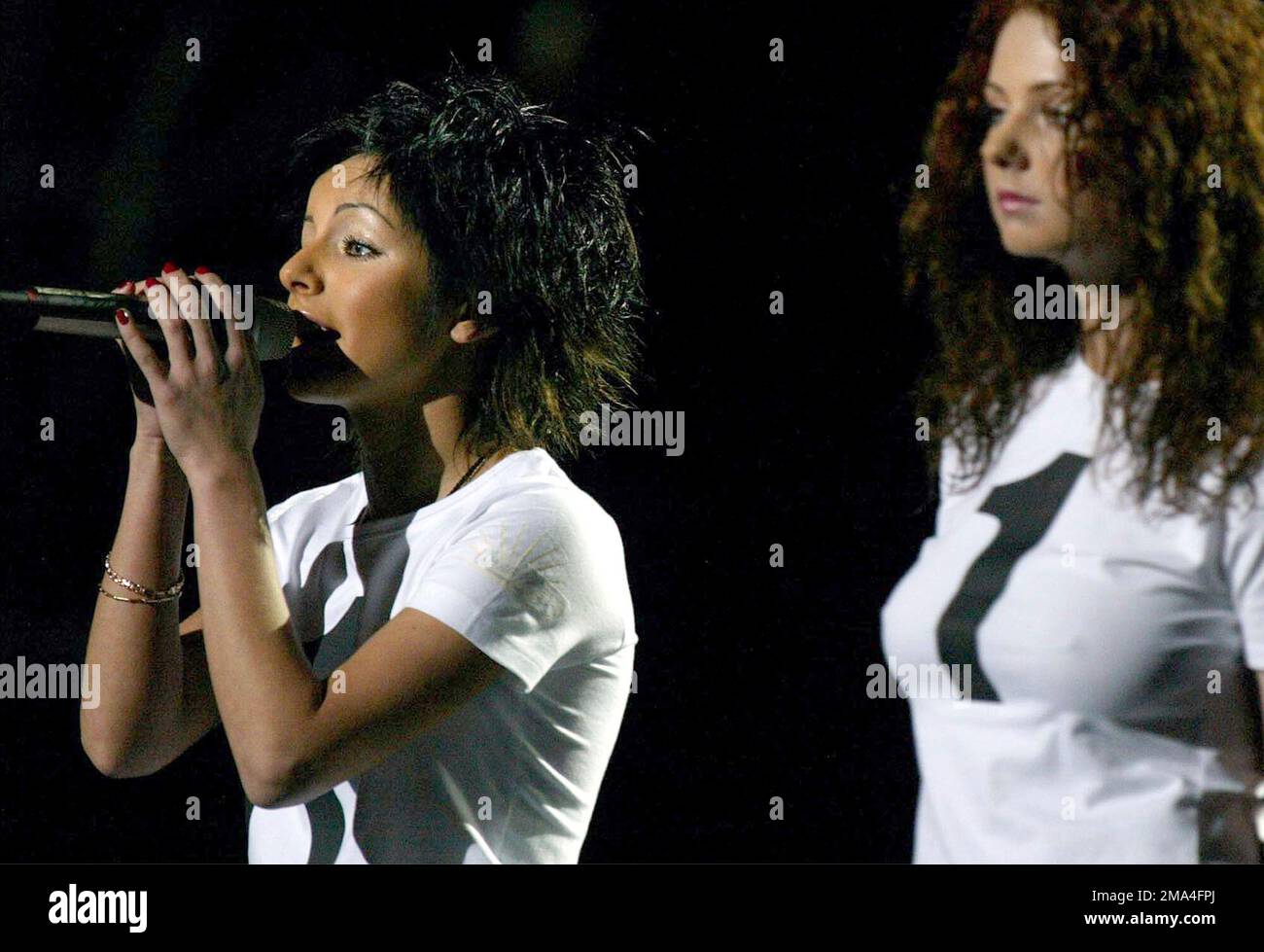 The Russian entry Tatu perfome live on stage at the Eurovision Song ...