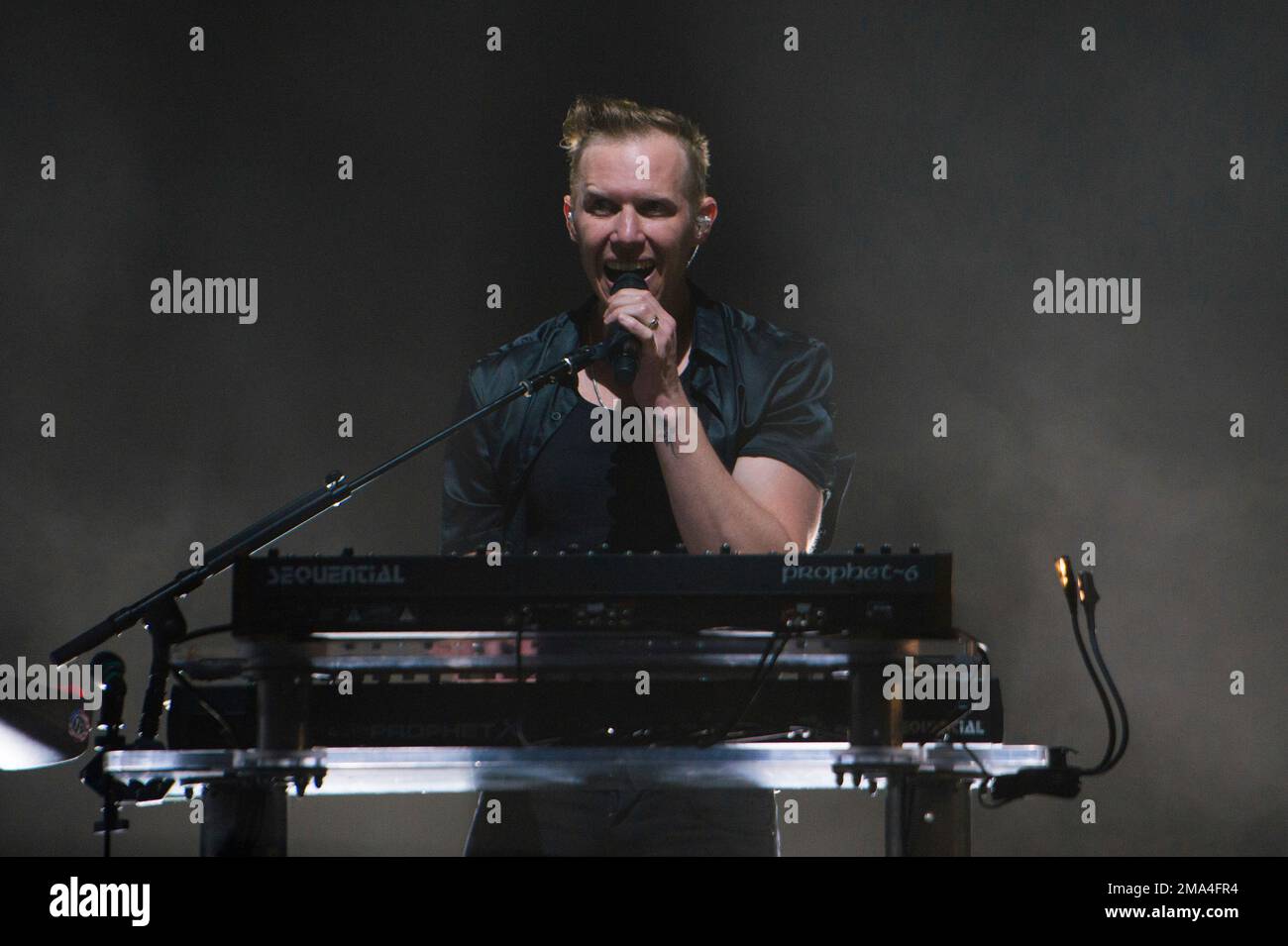 Tyrone Lindqvist of Rufus Du Sol perform on Sunday, Oct. 23, 2022, in ...