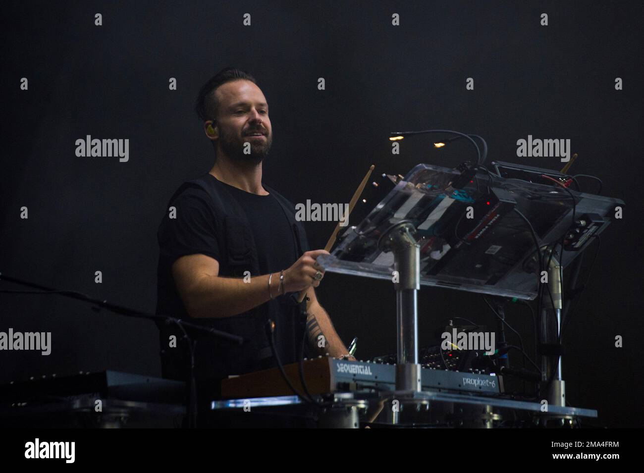 Jon George of Rufus Du Sol perform on Sunday, Oct. 23, 2022, in Miami ...