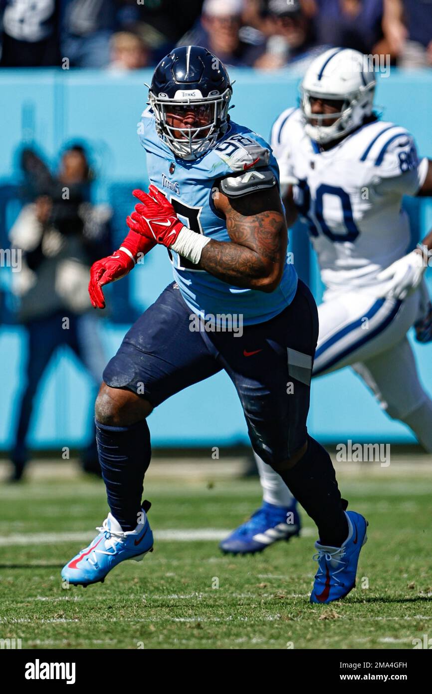 Tennessee Titans defensive tackle Jeffery Simmons (98) rushes during ...