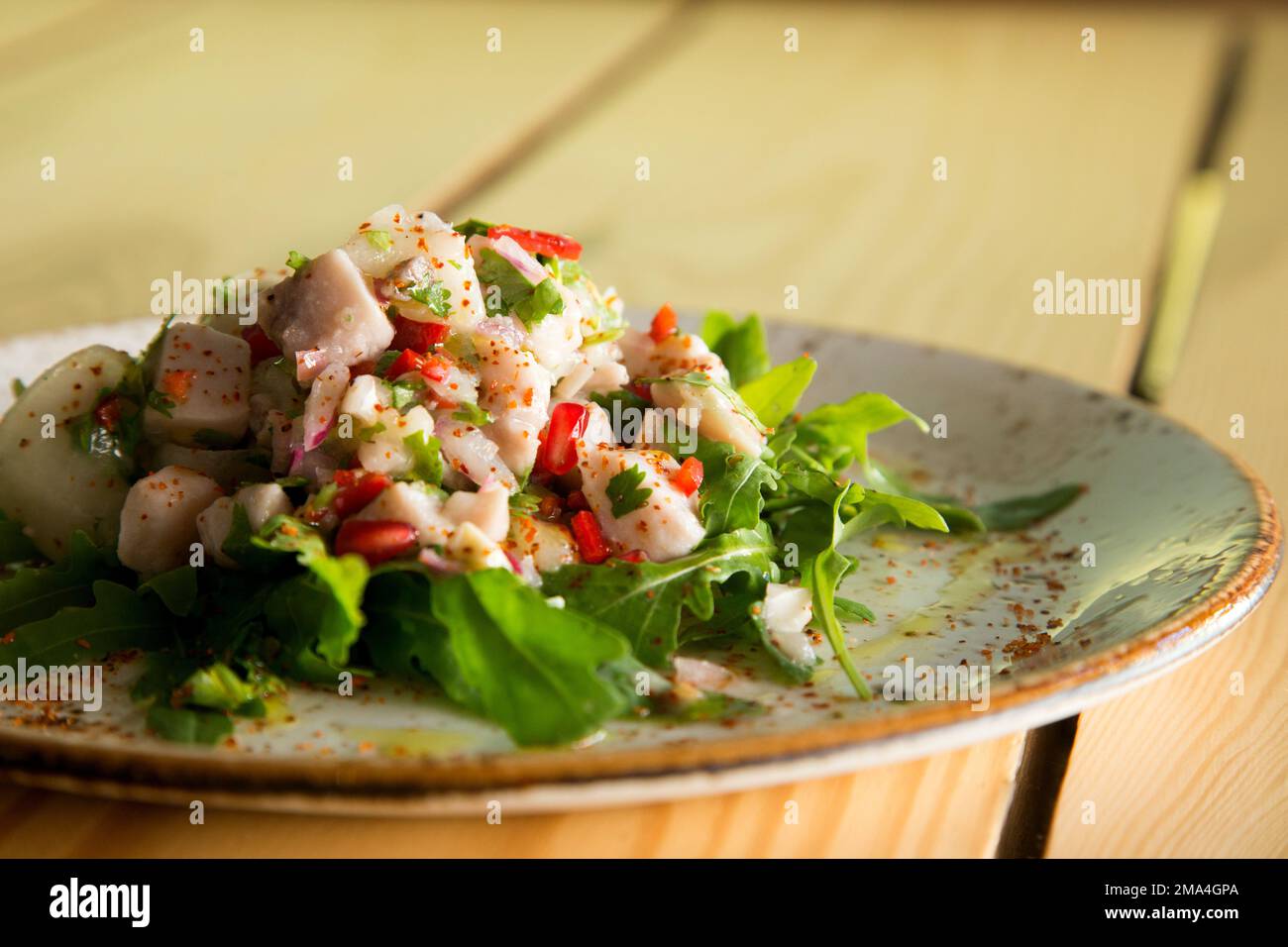Calamari ceviche. The cebiche or ceviche is a dish consisting of fish ...