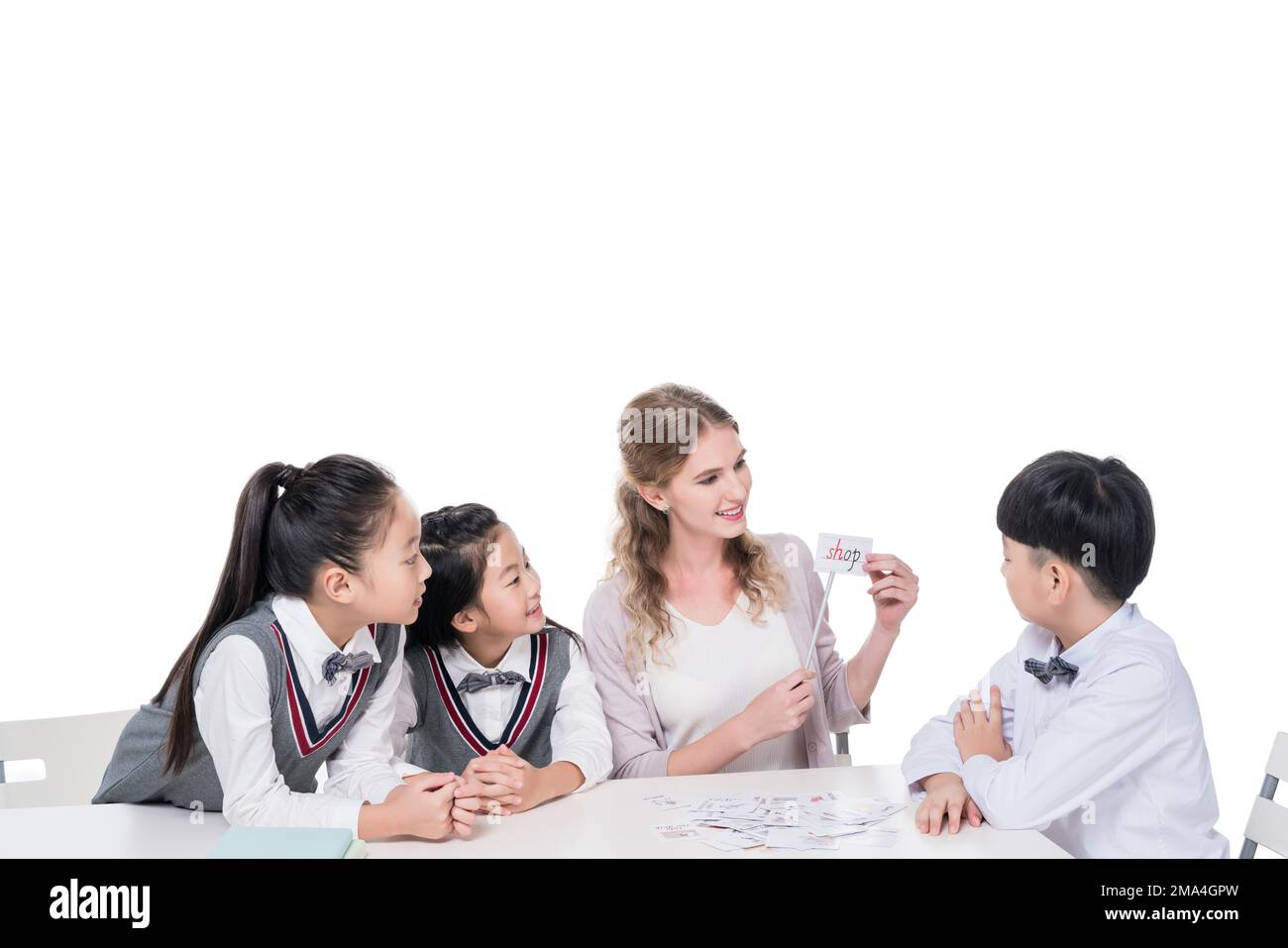 Female teachers guide students learning Stock Photo - Alamy