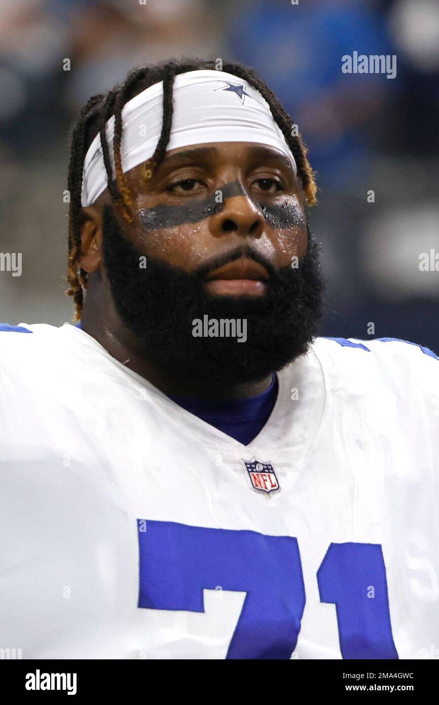 Dallas Cowboys offensive tackle Jason Peters (71) looks on before an ...