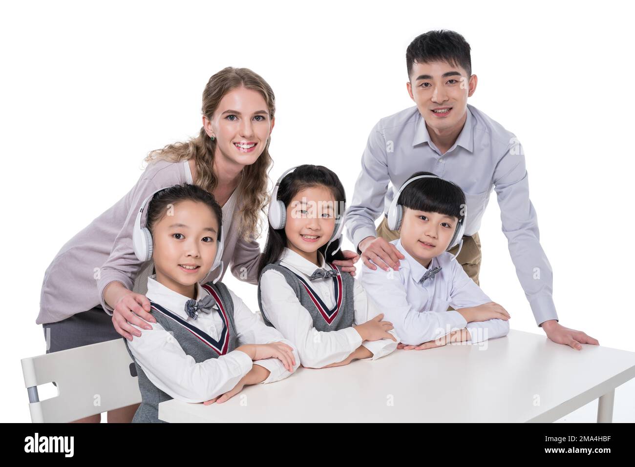 The teacher guiding students learning Stock Photo - Alamy
