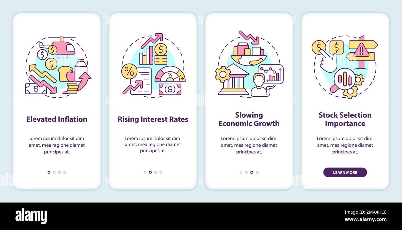 Stock market trends onboarding mobile app screen Stock Vector Image & Art - Alamy