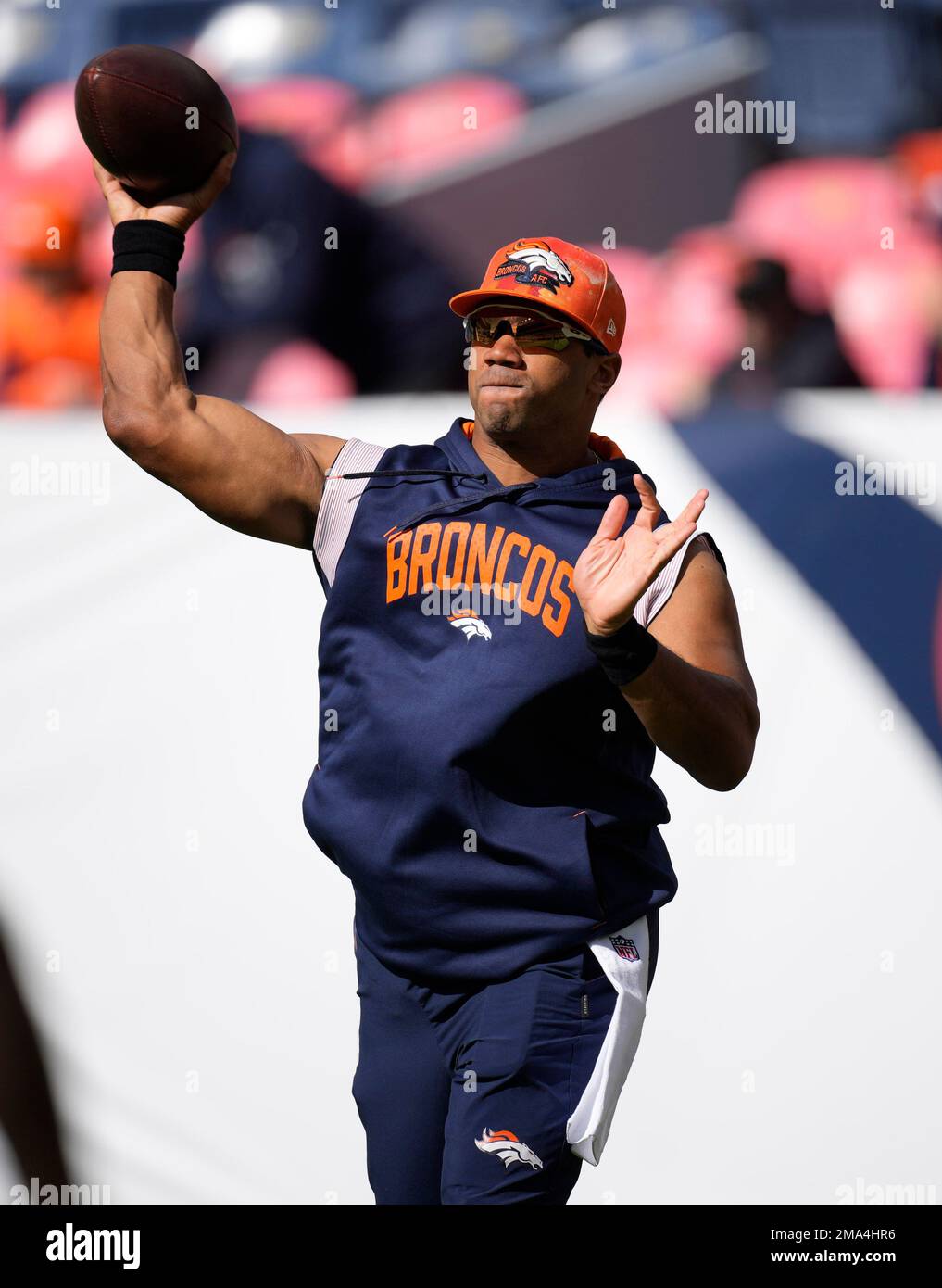 Denver Broncos quarterback Russell Wilson (3) before the first half of ...