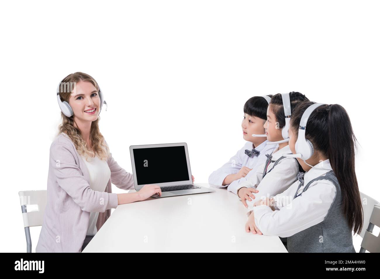 Female teachers guide students learning Stock Photo - Alamy