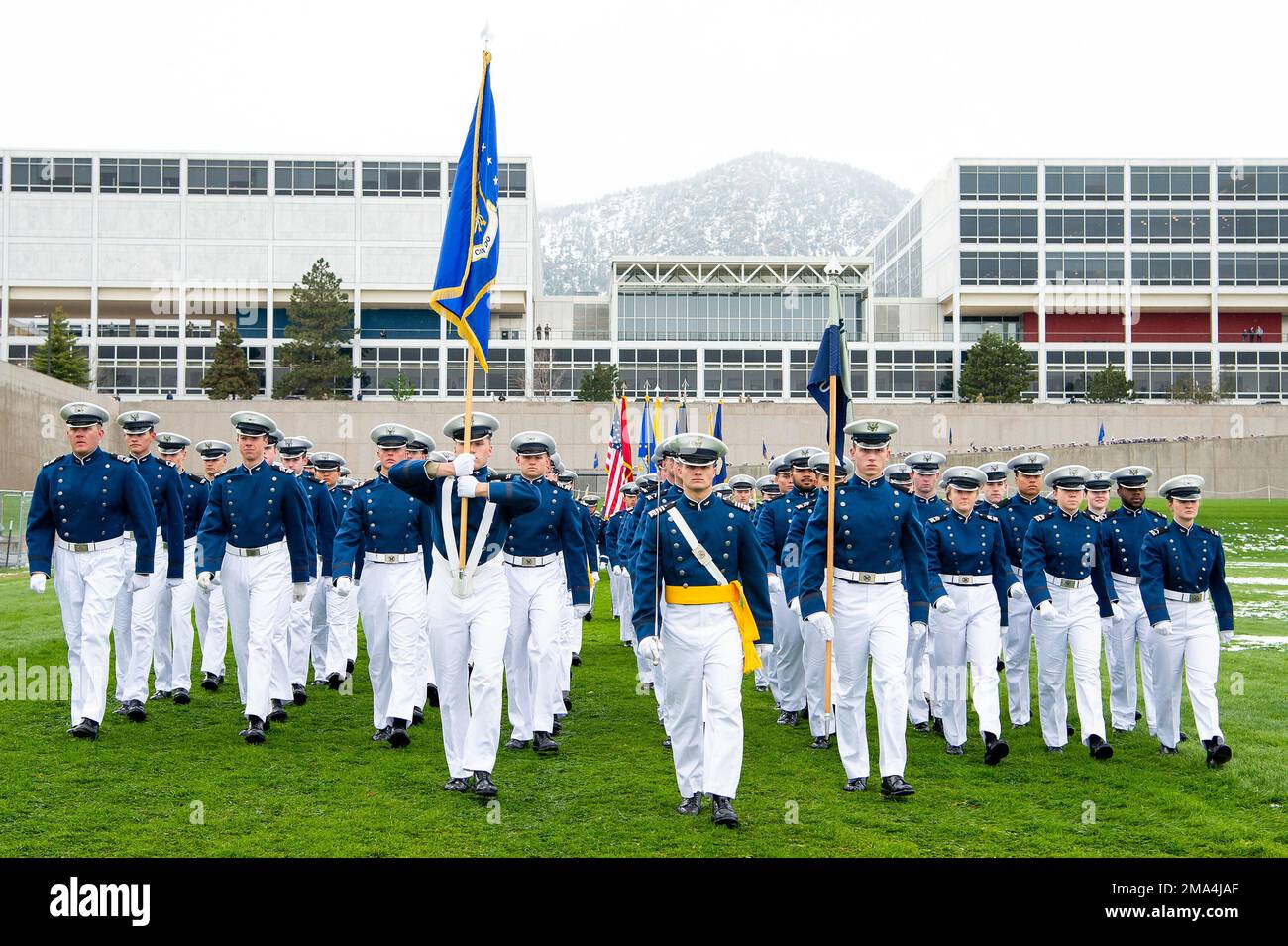 U.S. AIR FORCE ACADEMY, Colo. — U.S. Air Force Academy cadets march ...