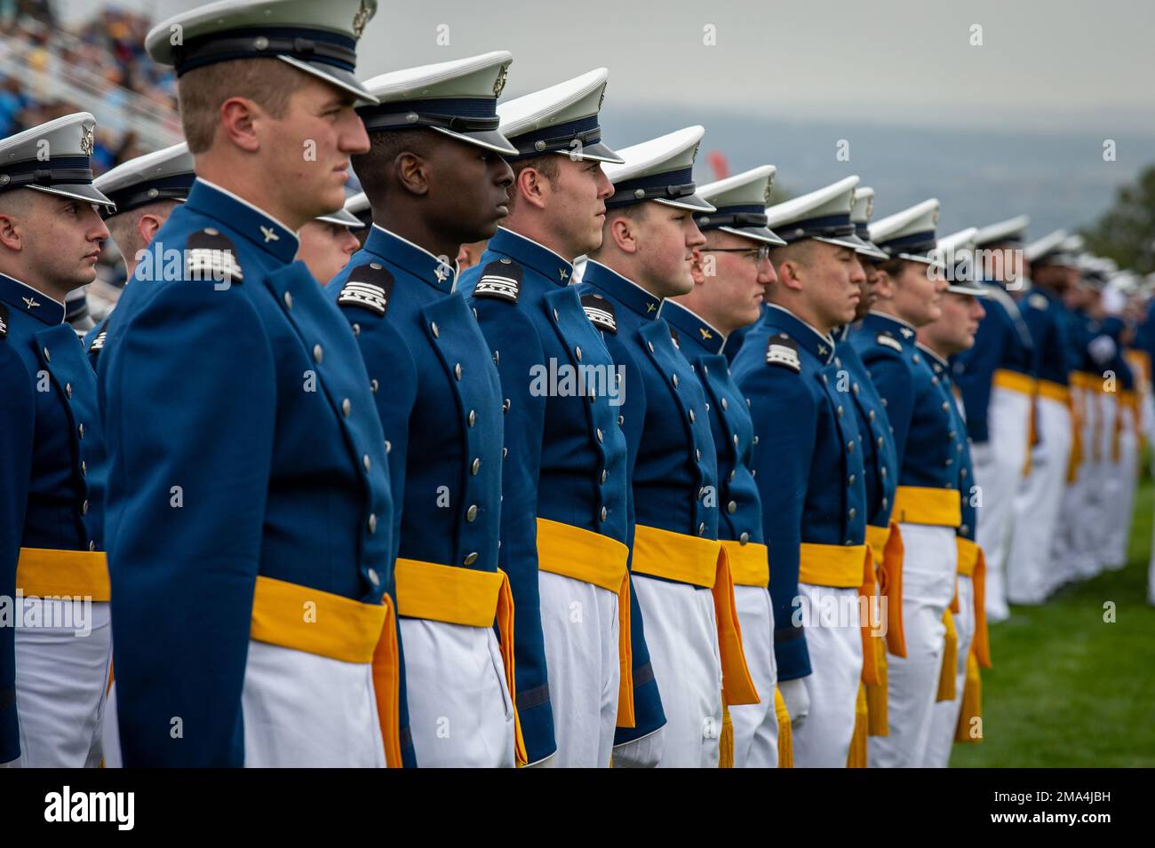 U.S. AIR FORCE ACADEMY, Colo. -- U.S. Air Force Academy cadets stand in ...