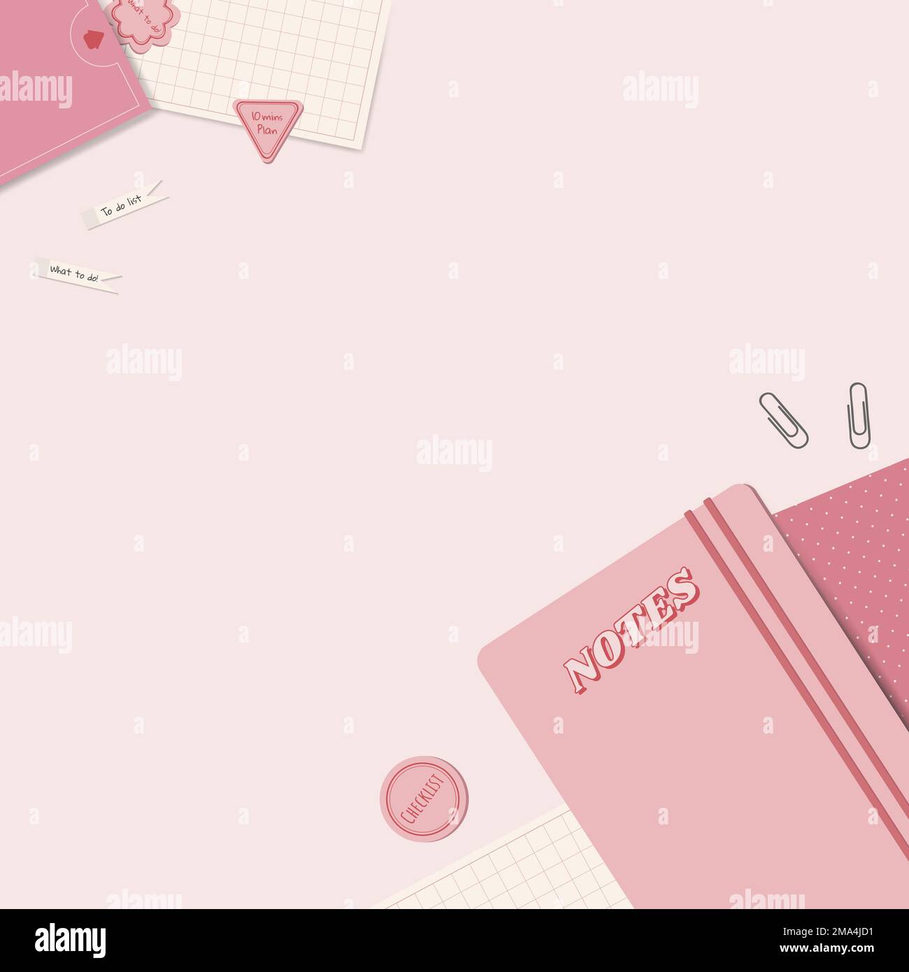 Pink notepad planner vector Stock Vector Image & Art - Alamy