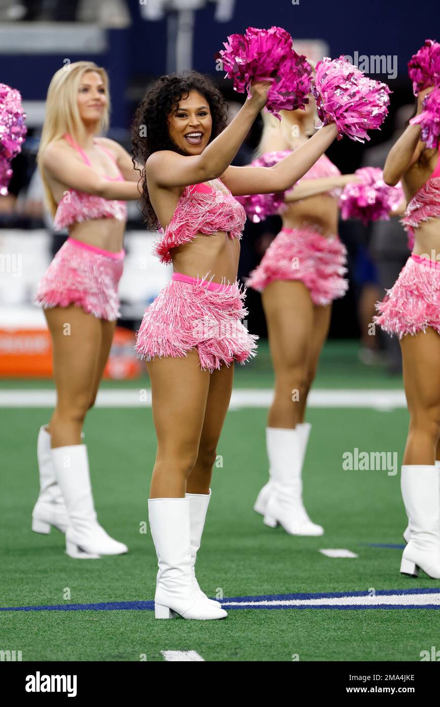 The Dallas Cowboys Cheerleaders perform during halftime of an NFL ...