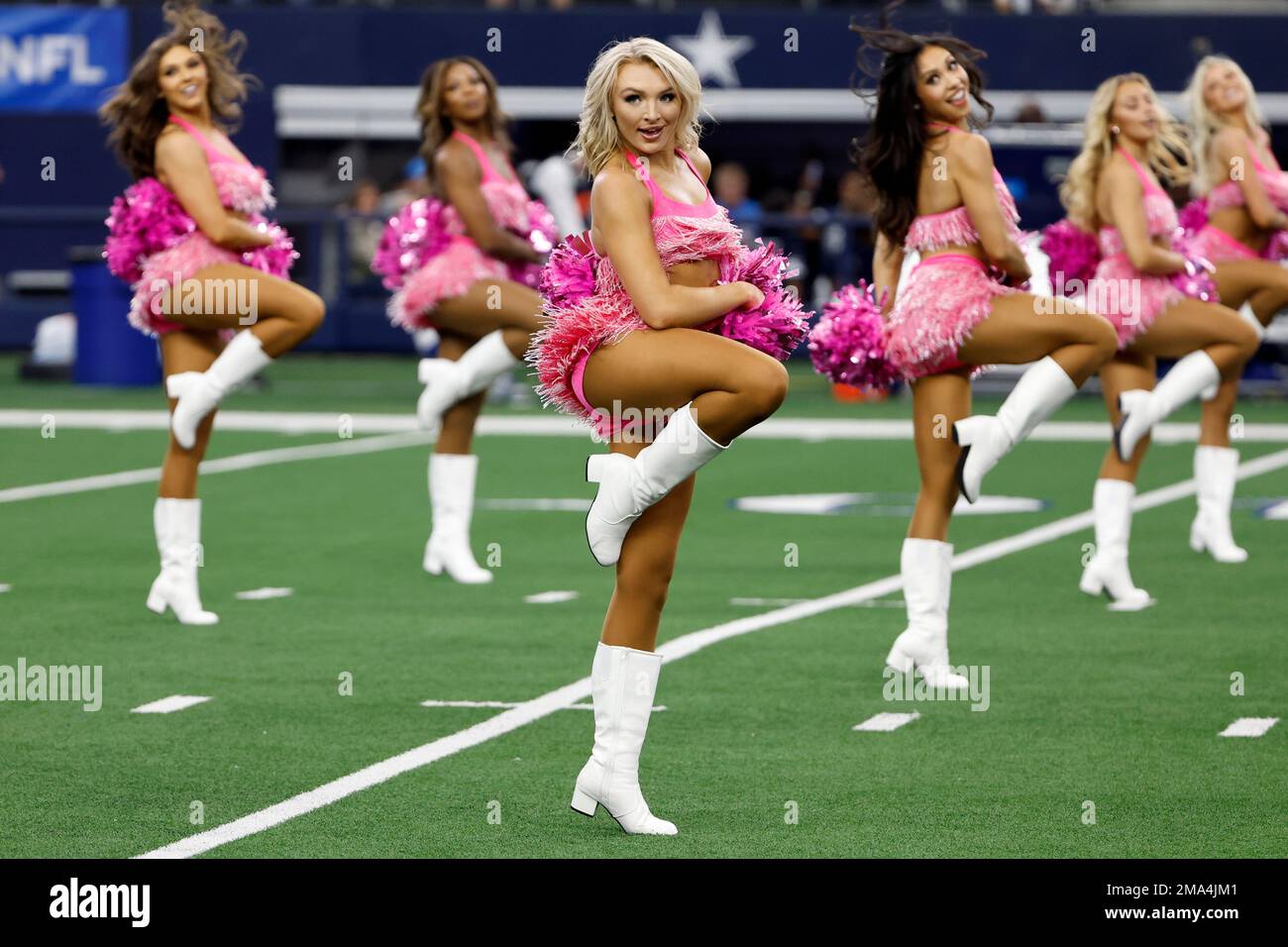 The Dallas Cowboys Cheerleaders perform during halftime of an NFL ...