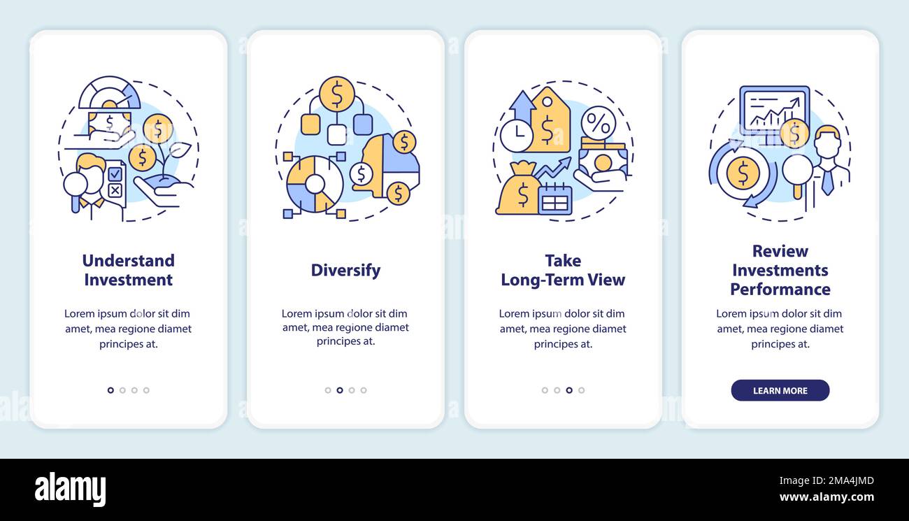 Investing rules onboarding mobile app screen Stock Vector Image & Art ...